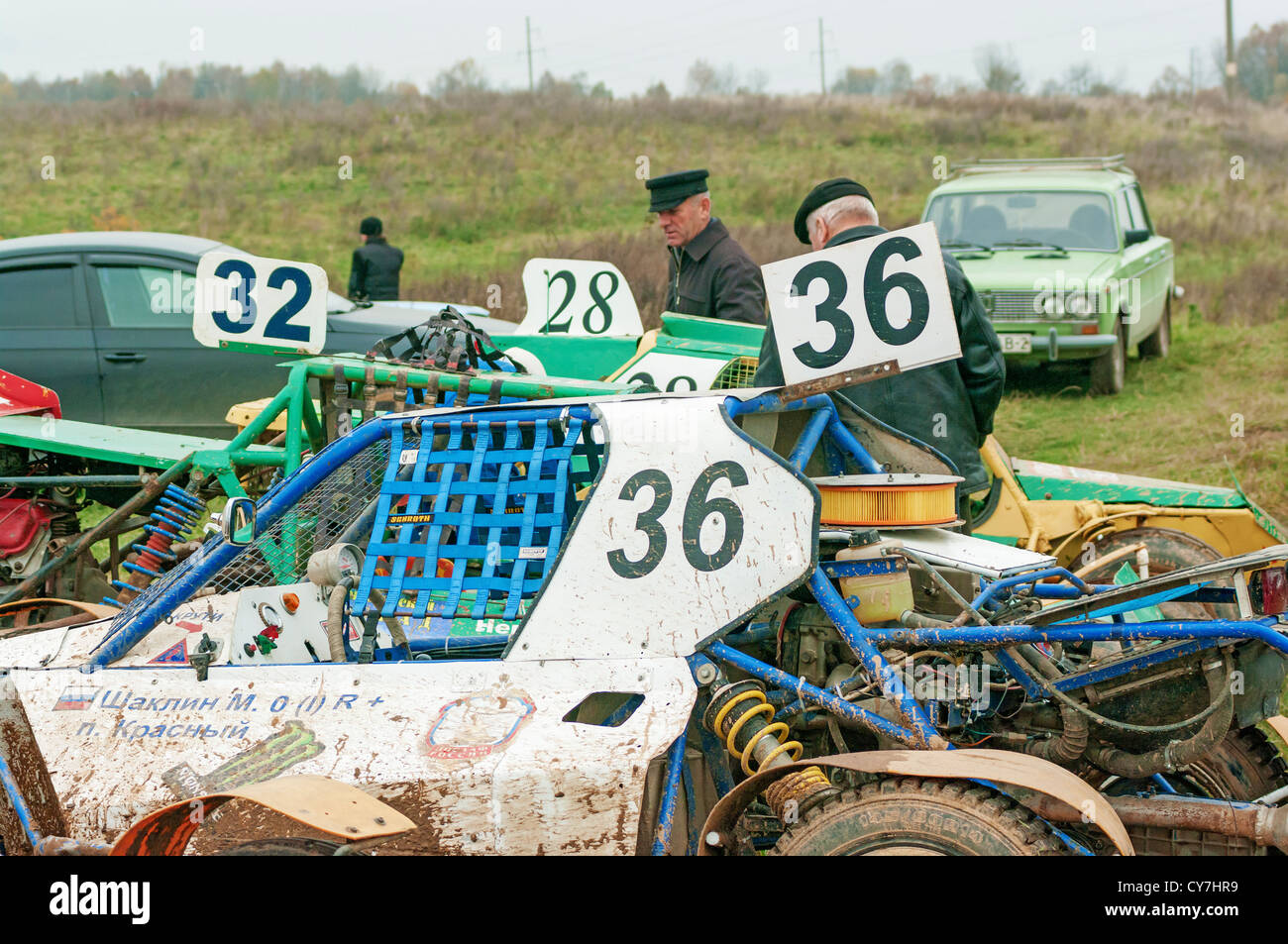 Set of board numbers on racing buggy-cart Stock Photo - Alamy