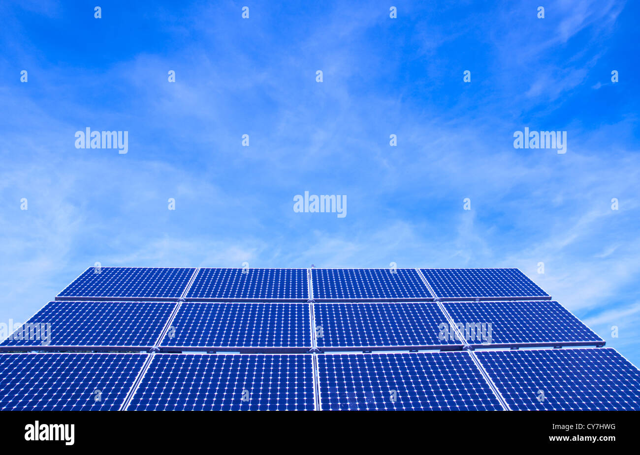 Solar Panel With Blue Sky Stock Photo - Alamy