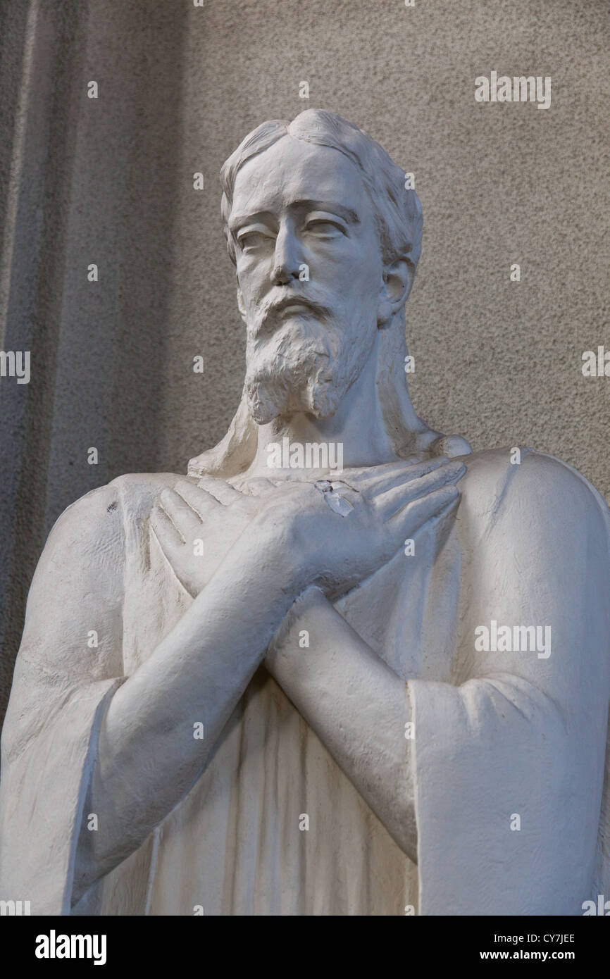 A statue of a Nordic Jesus in Reykjavik cathedral in Iceland Stock ...