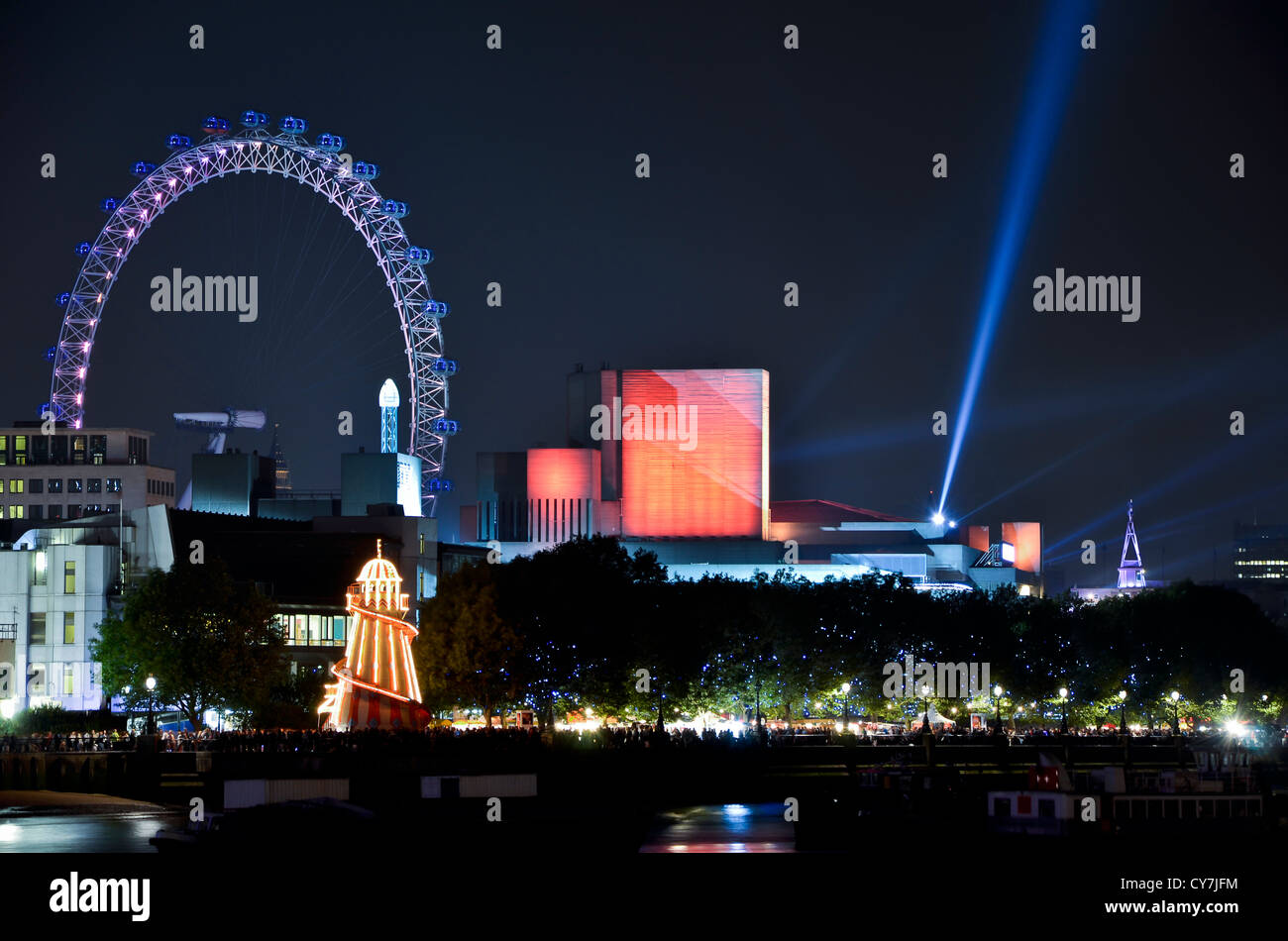 Laser light show london eye hi-res stock photography and images - Alamy