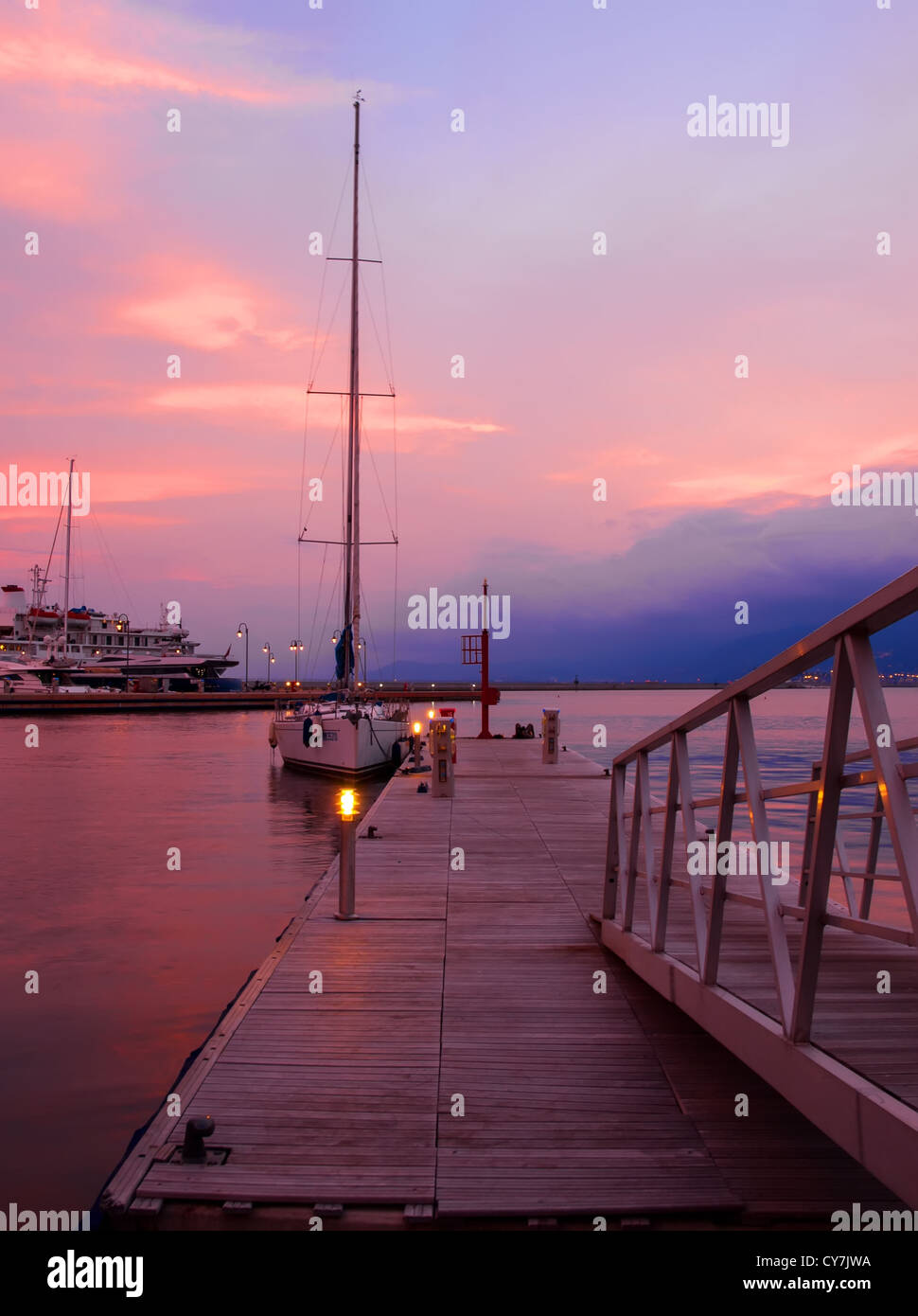 Port of genova Voltri at Sunset Stock Photo - Alamy