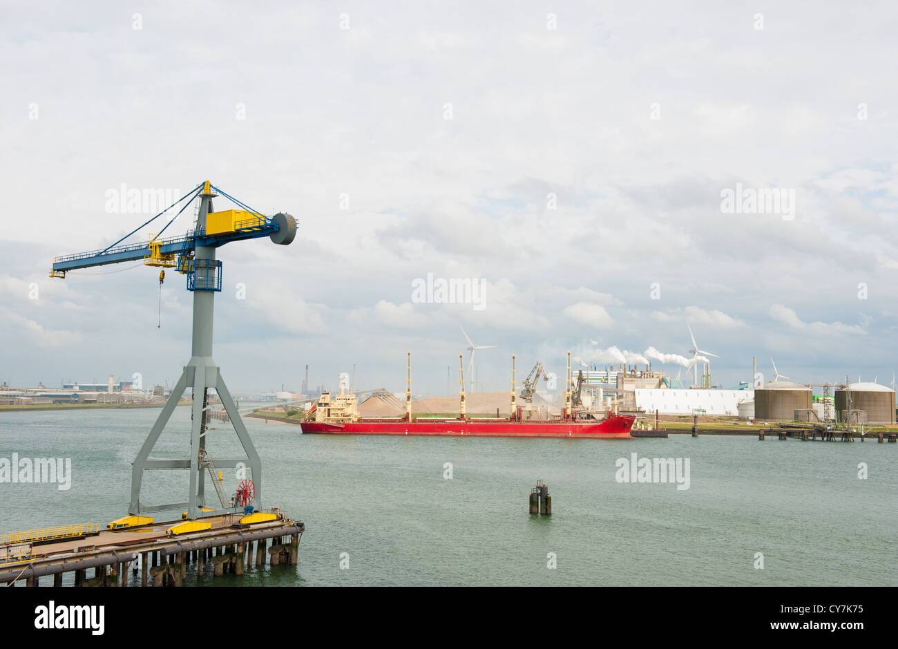 View of a loading dock with crane Stock Photo - Alamy
