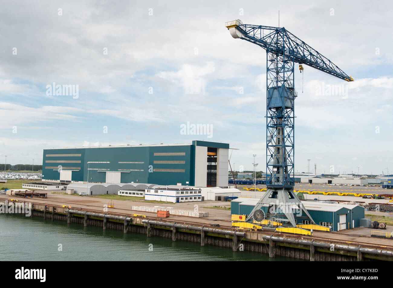 Dock hangar and crane Stock Photo - Alamy