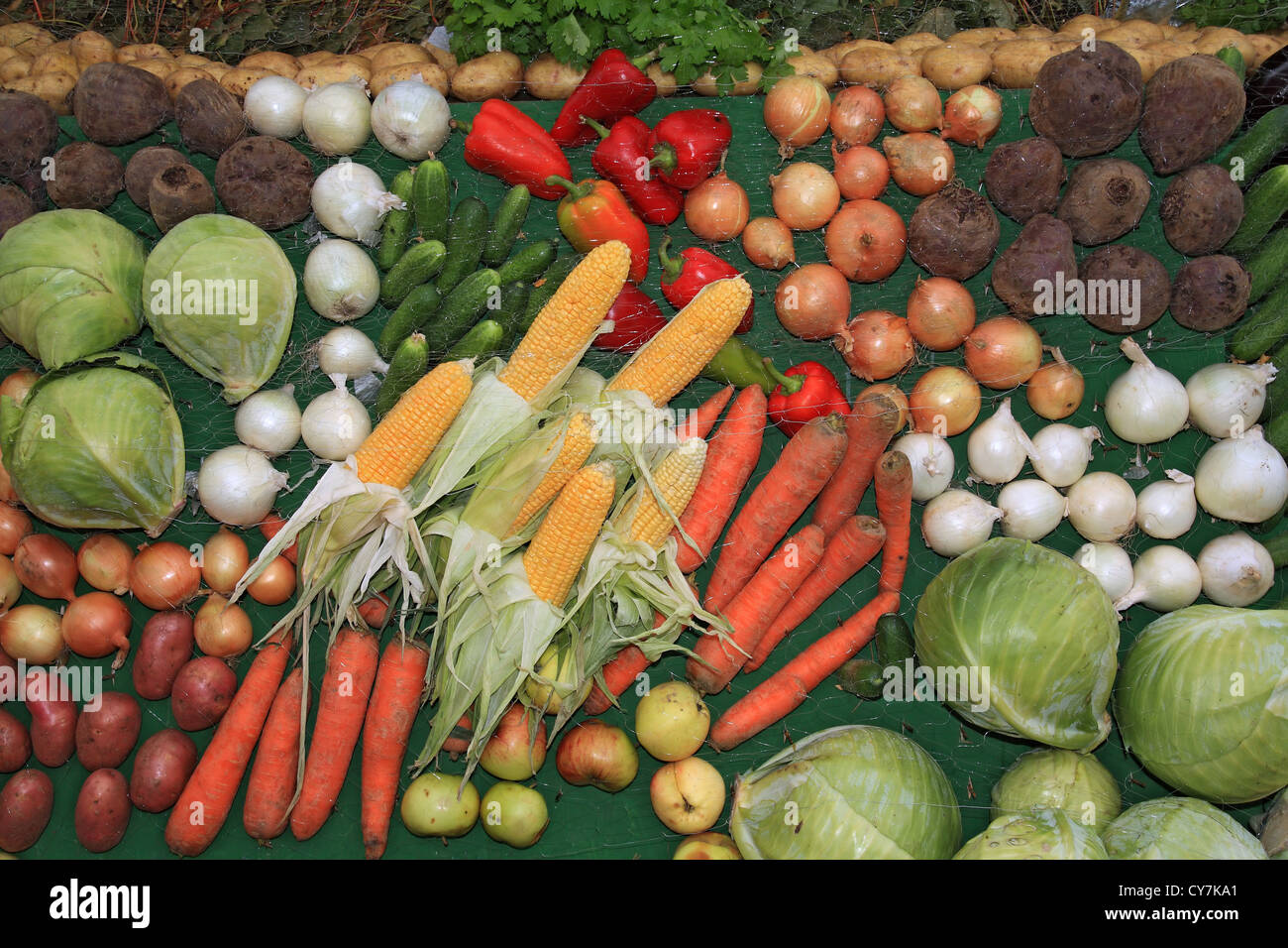 vegetable set on rural market Stock Photo - Alamy