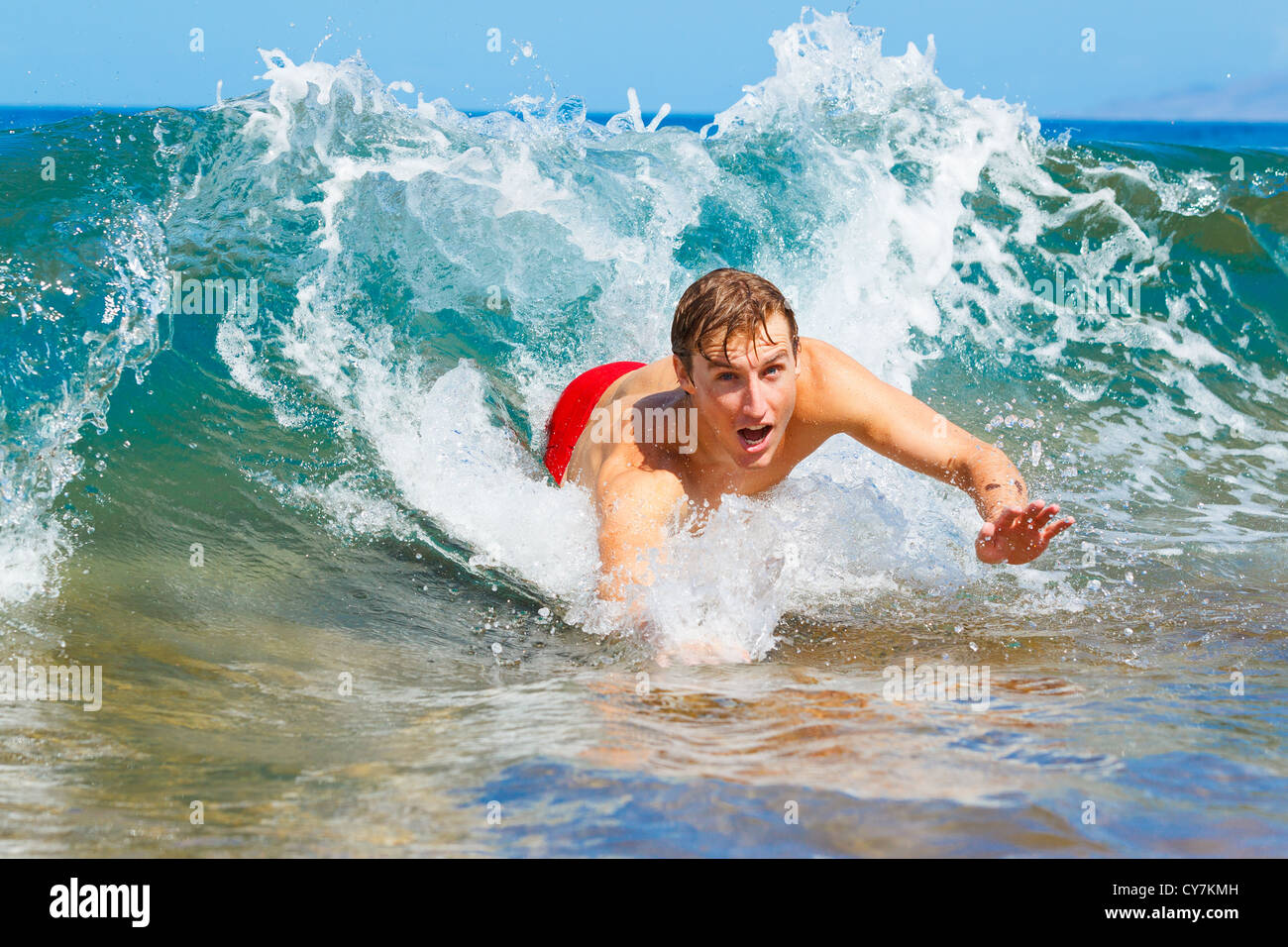 Body Surfing at the Beach Stock Photo - Alamy