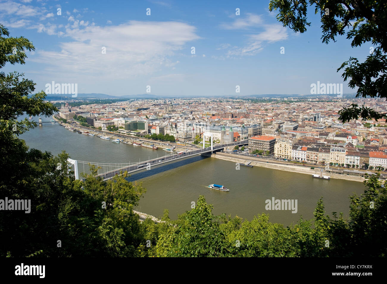 Budapest, the capital of Hungary, view from Citadella sétány Stock ...