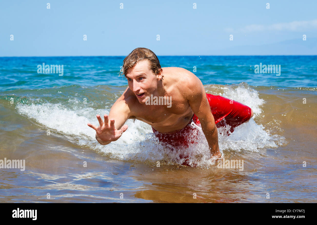 Body Surfing at the Beach Stock Photo - Alamy