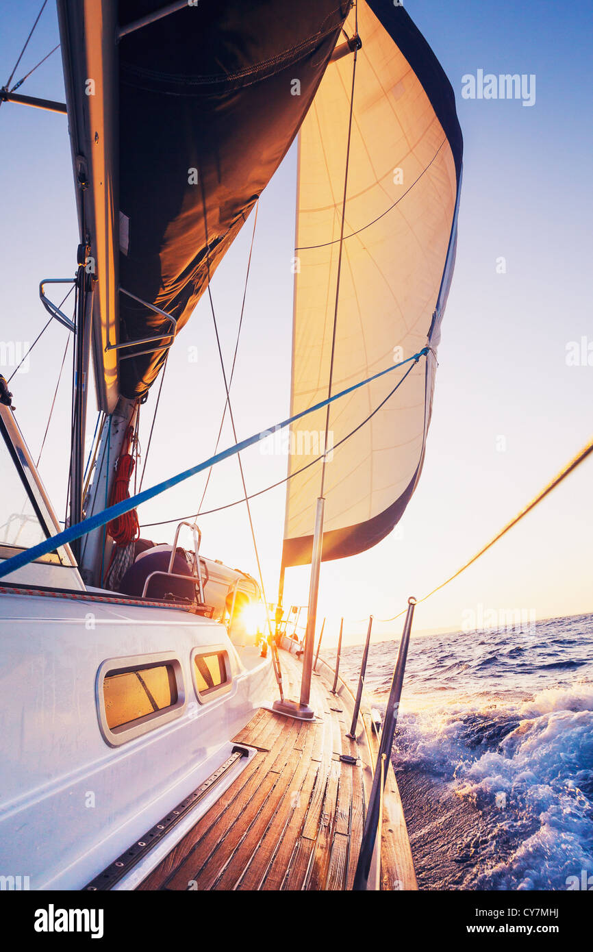 sailing into the sunset Stock Photo - Alamy