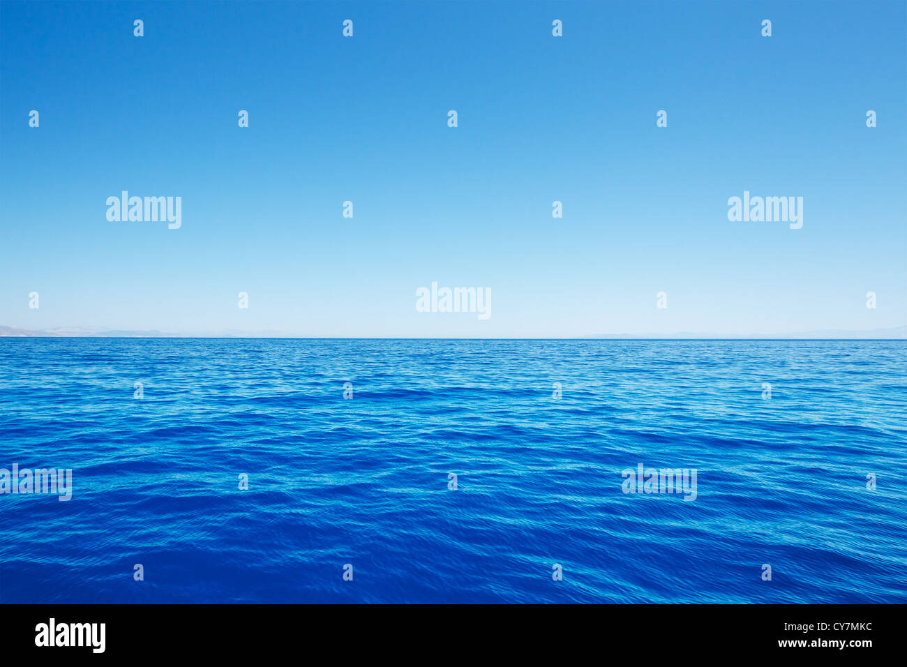 Empty Blue Ocean and Blue Sky Stock Photo - Alamy