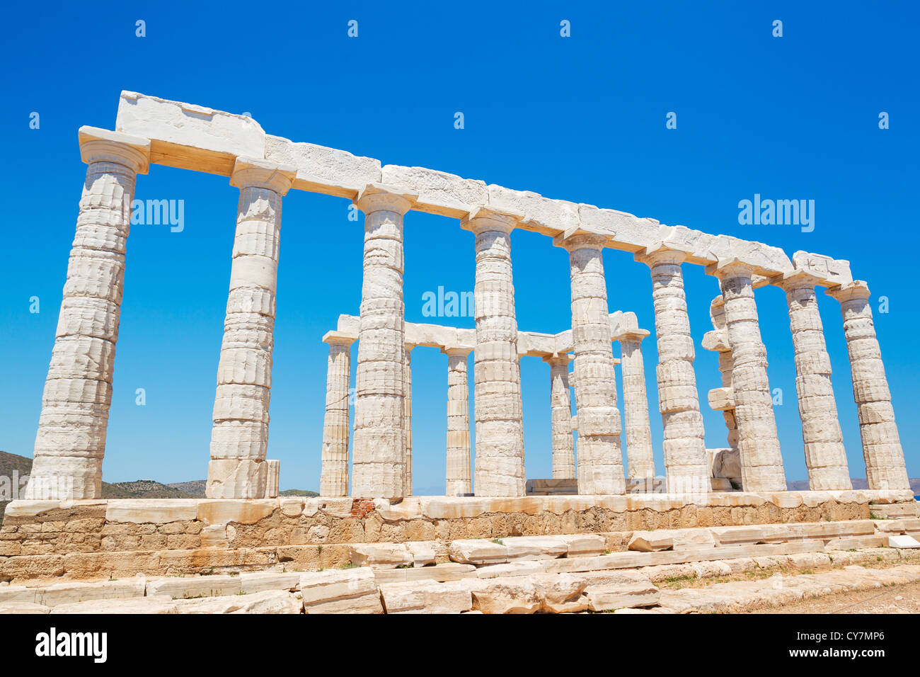 Greek Temple Ruins, Temple of Poseidon near Athens Stock Photo - Alamy