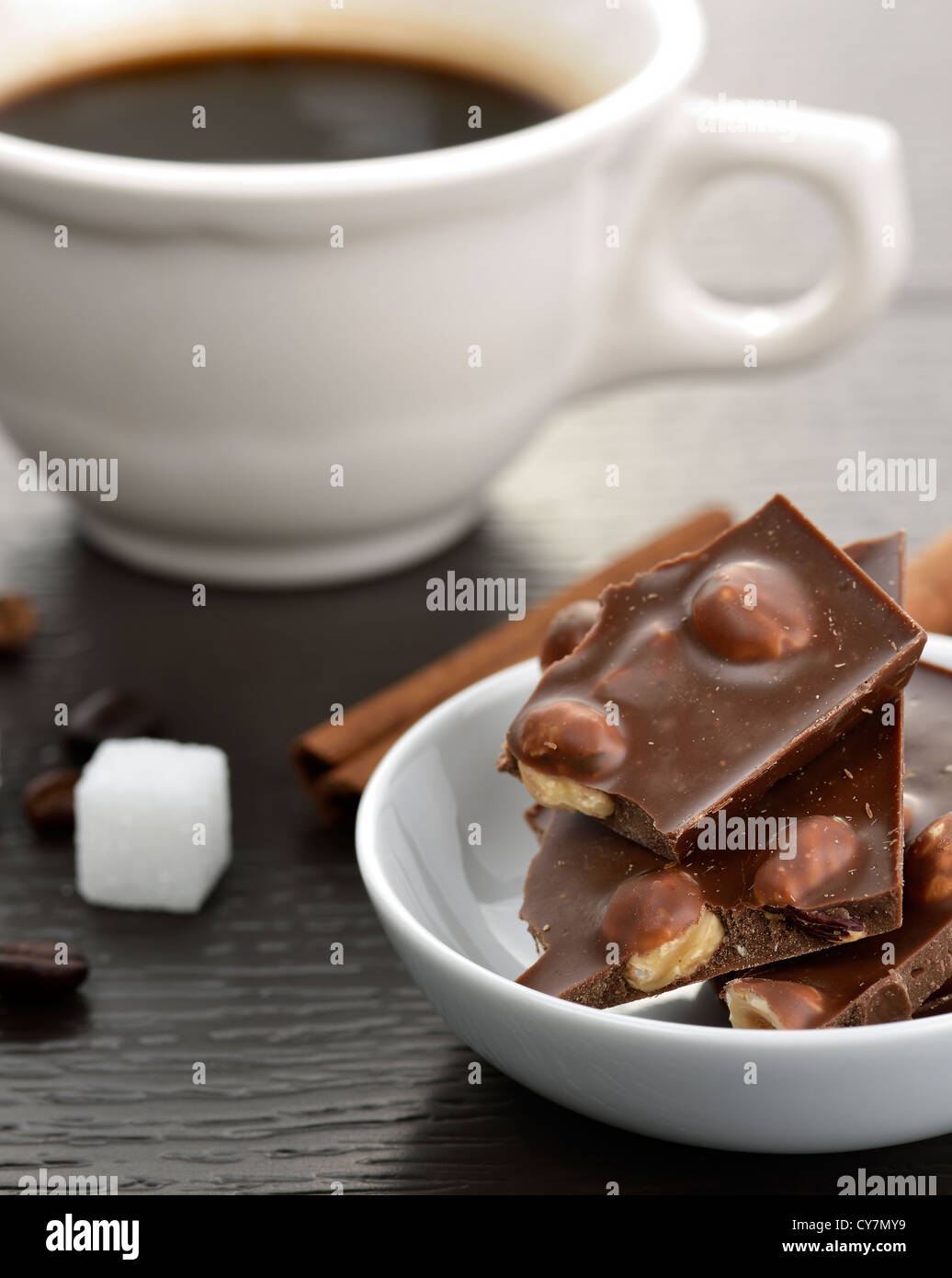 Coffee And Chocolate,Close Up Stock Photo - Alamy