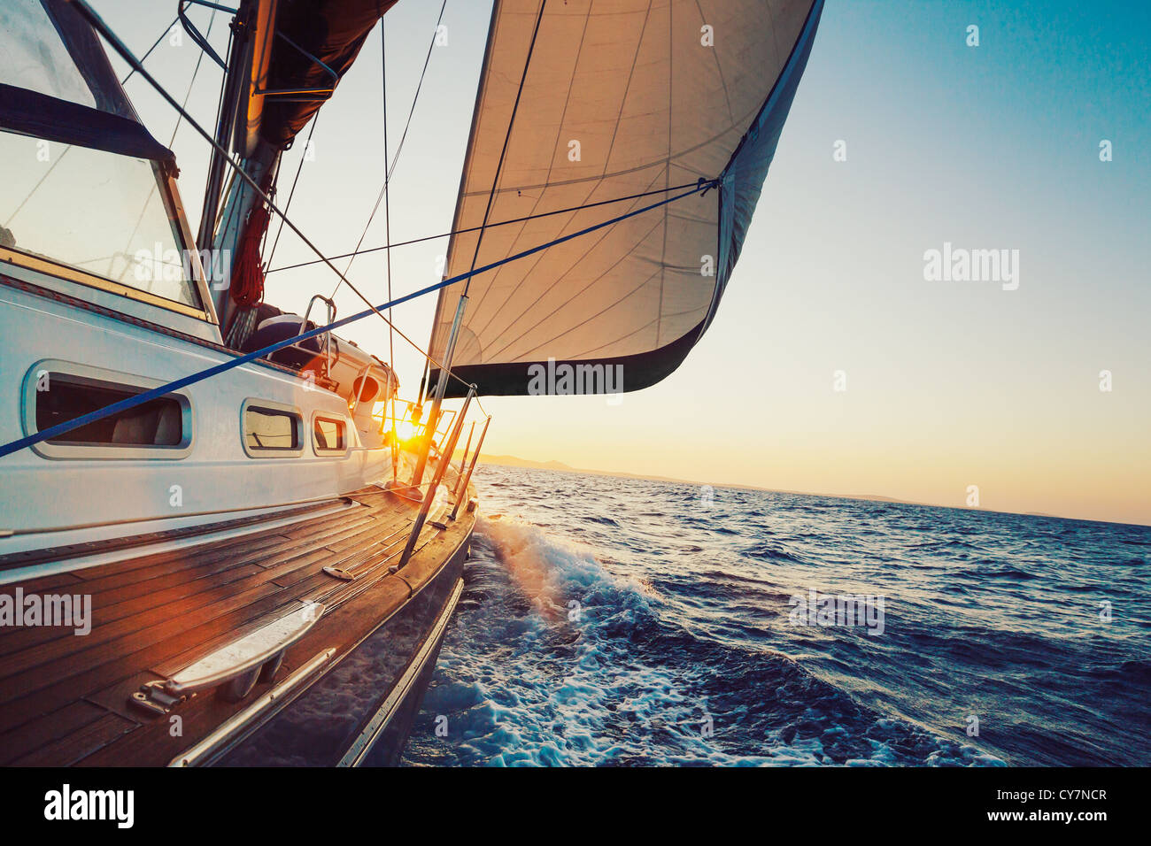 Sailing into the Sunset Stock Photo - Alamy