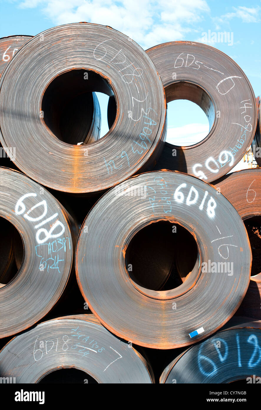 Rolls of steel sheet Stock Photo - Alamy