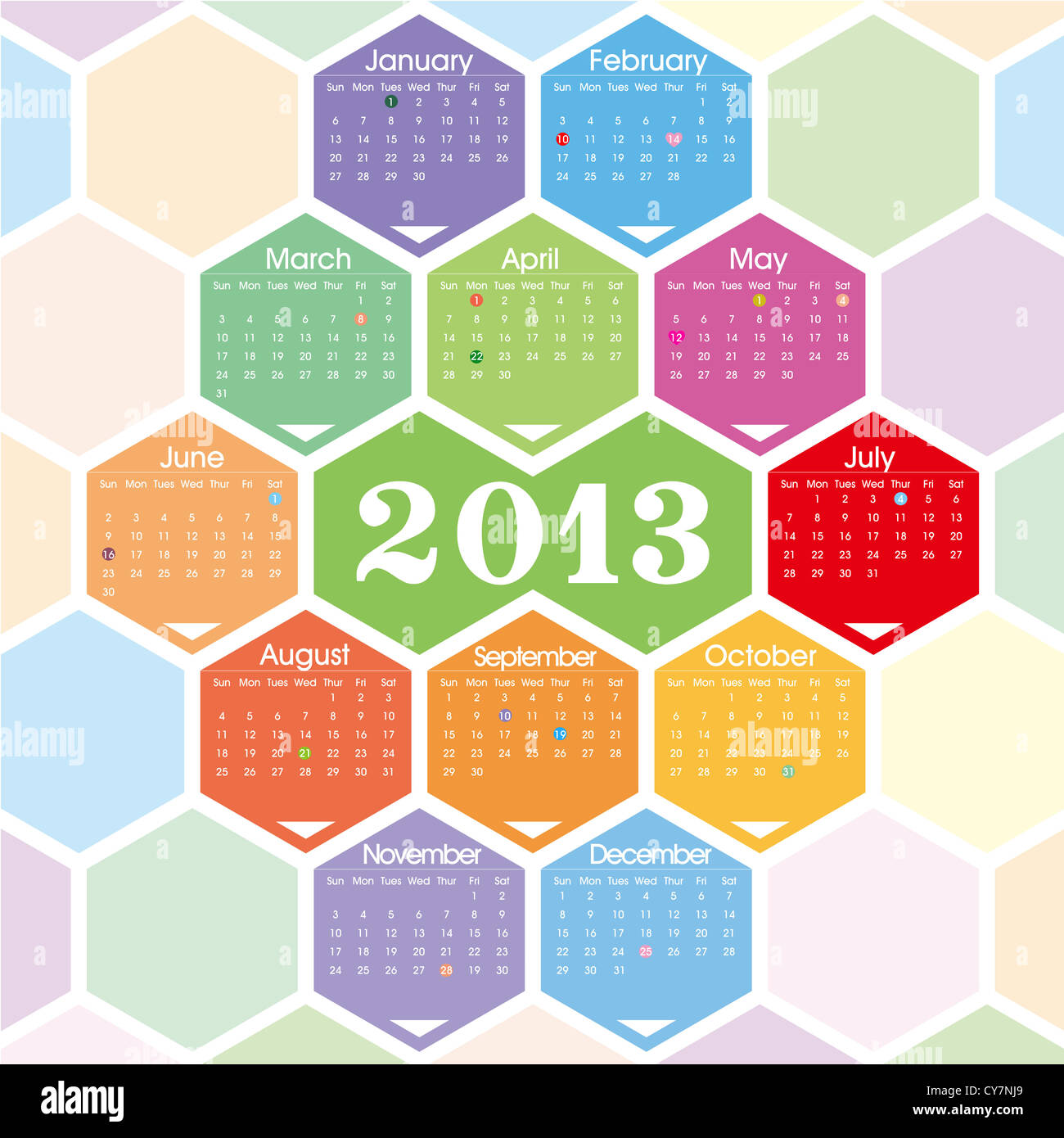 December 2013 calendar hi-res stock photography and images - Alamy