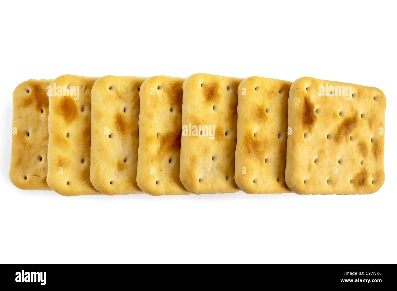 Series of a few square crackers isolated on white background Stock ...