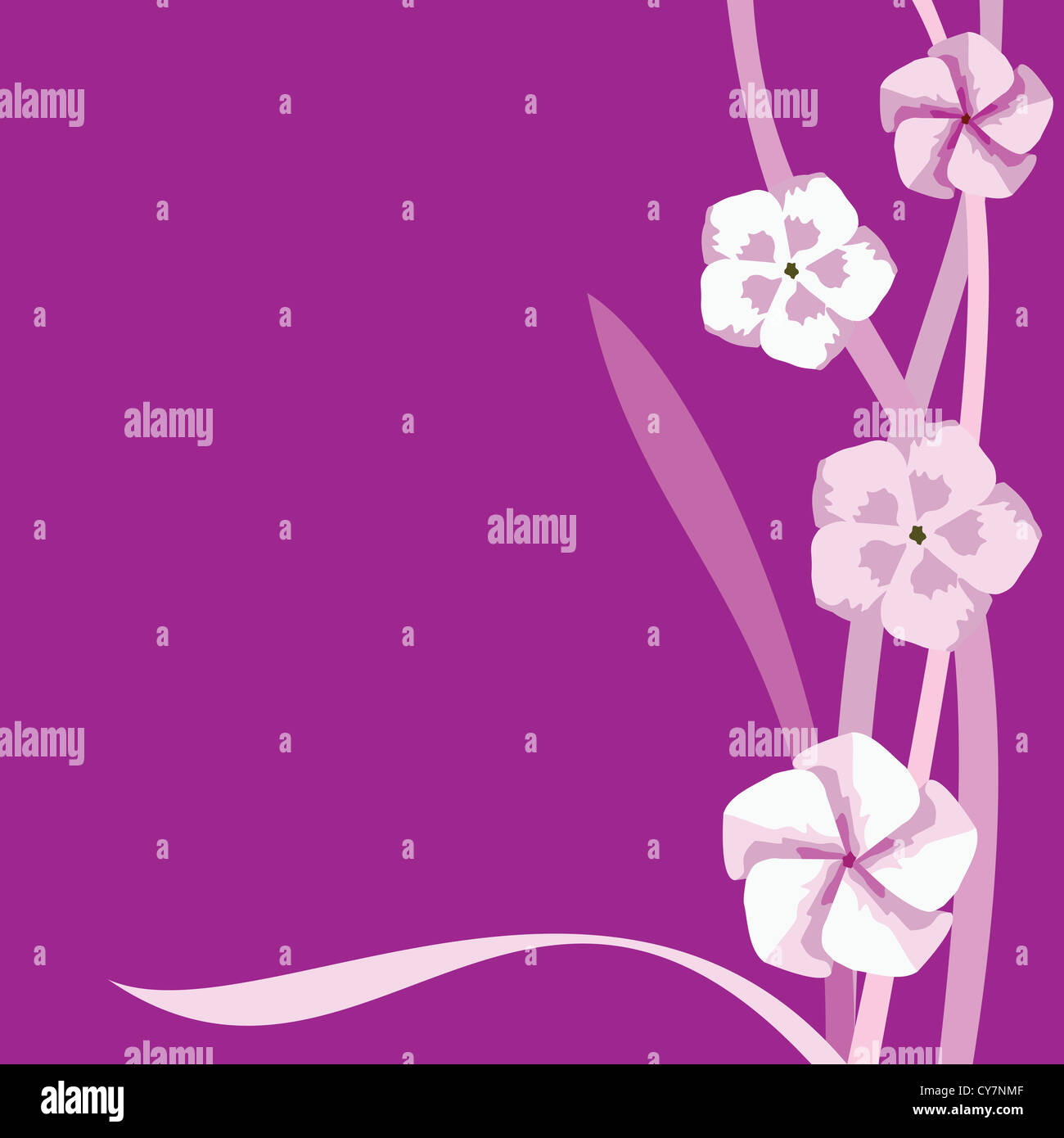 Vector abstract floral print on a purple background Stock Photo - Alamy