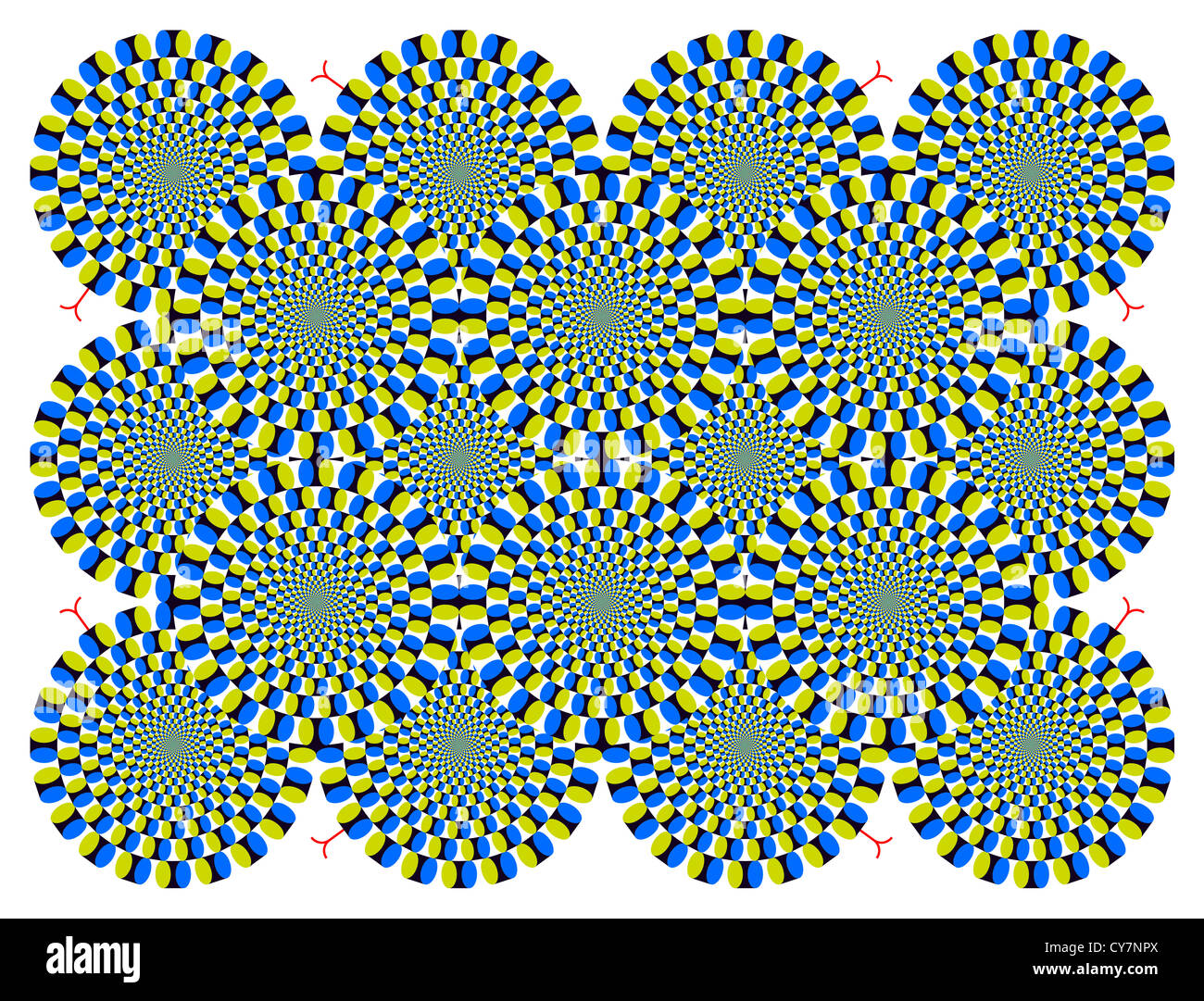 Optical illusion Spin Cycle with snakelike Stock Photo - Alamy