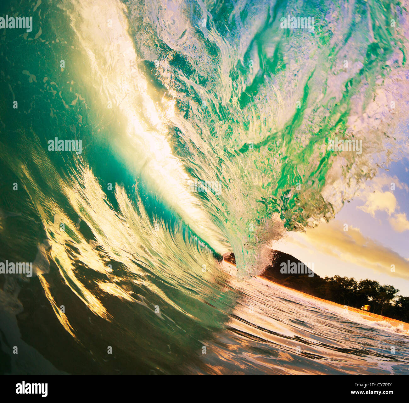 Tube of wave sunset hi-res stock photography and images - Alamy