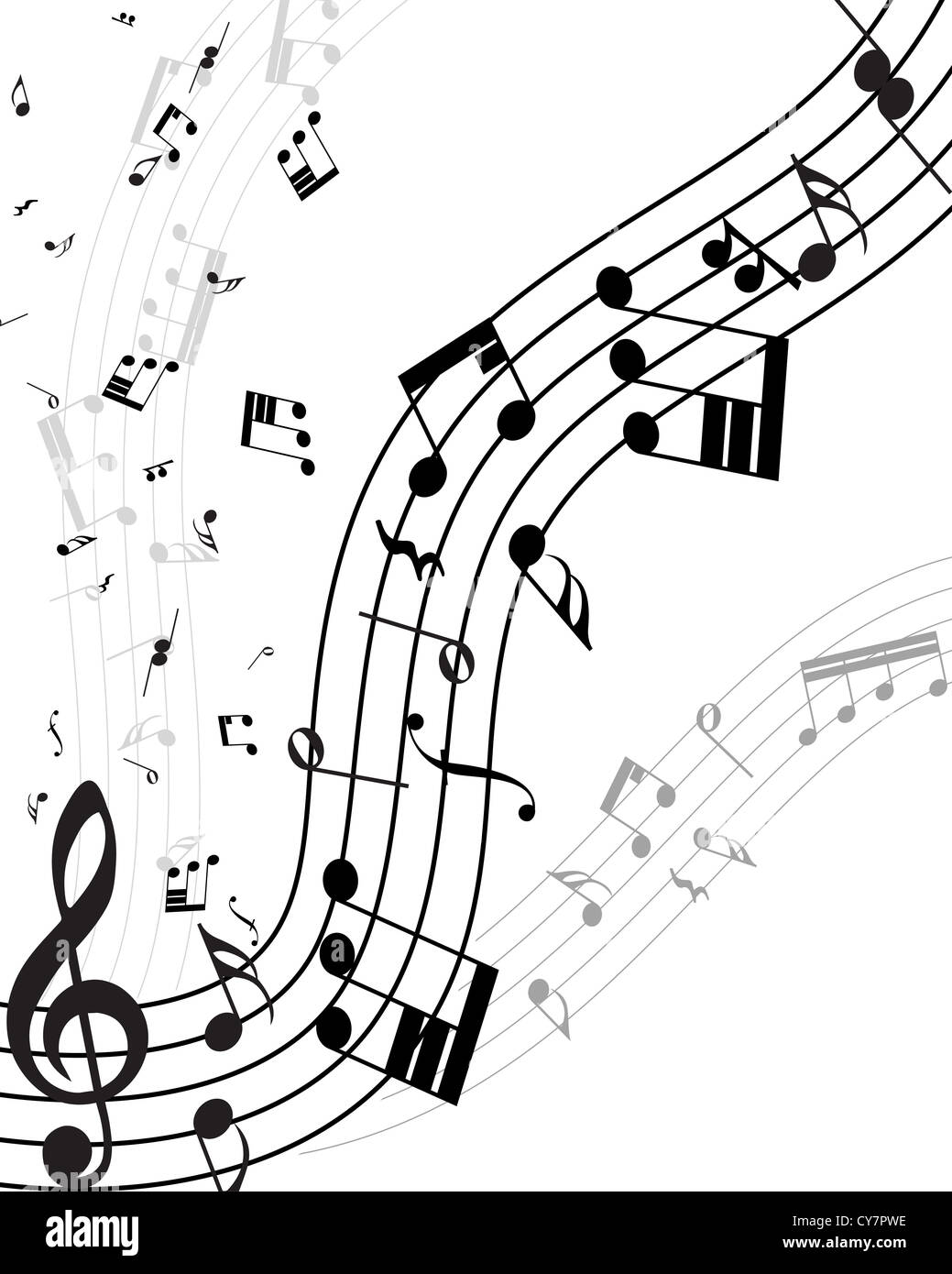 Musical note staff with lines. Vector illustration Stock Photo - Alamy