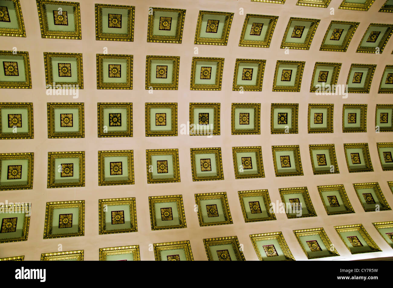The ornate ceiling of the Playfair Library, in the Old Quadrangle of ...