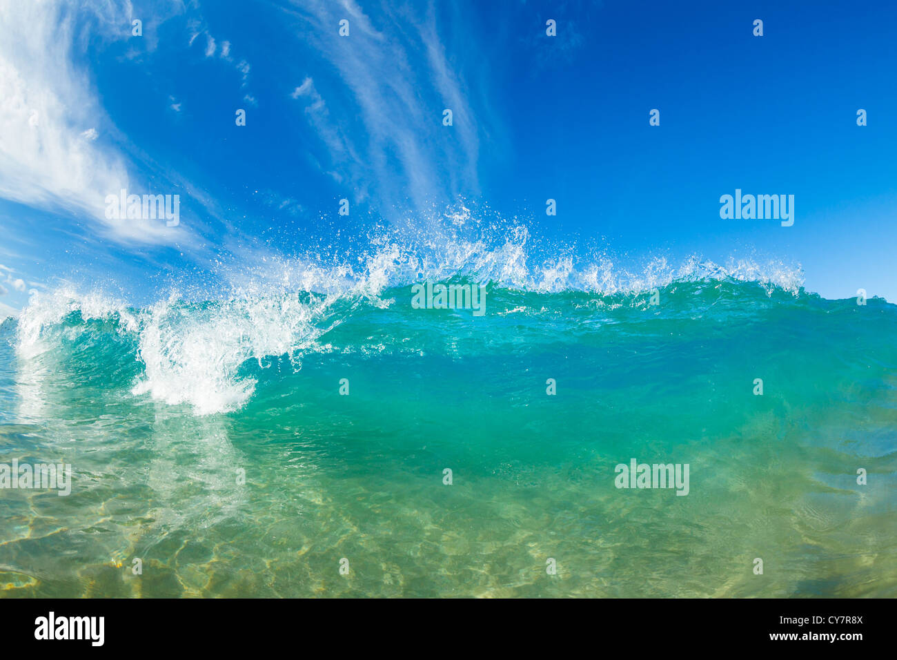 Beautiful Sunny Blue Wave Stock Photo - Alamy