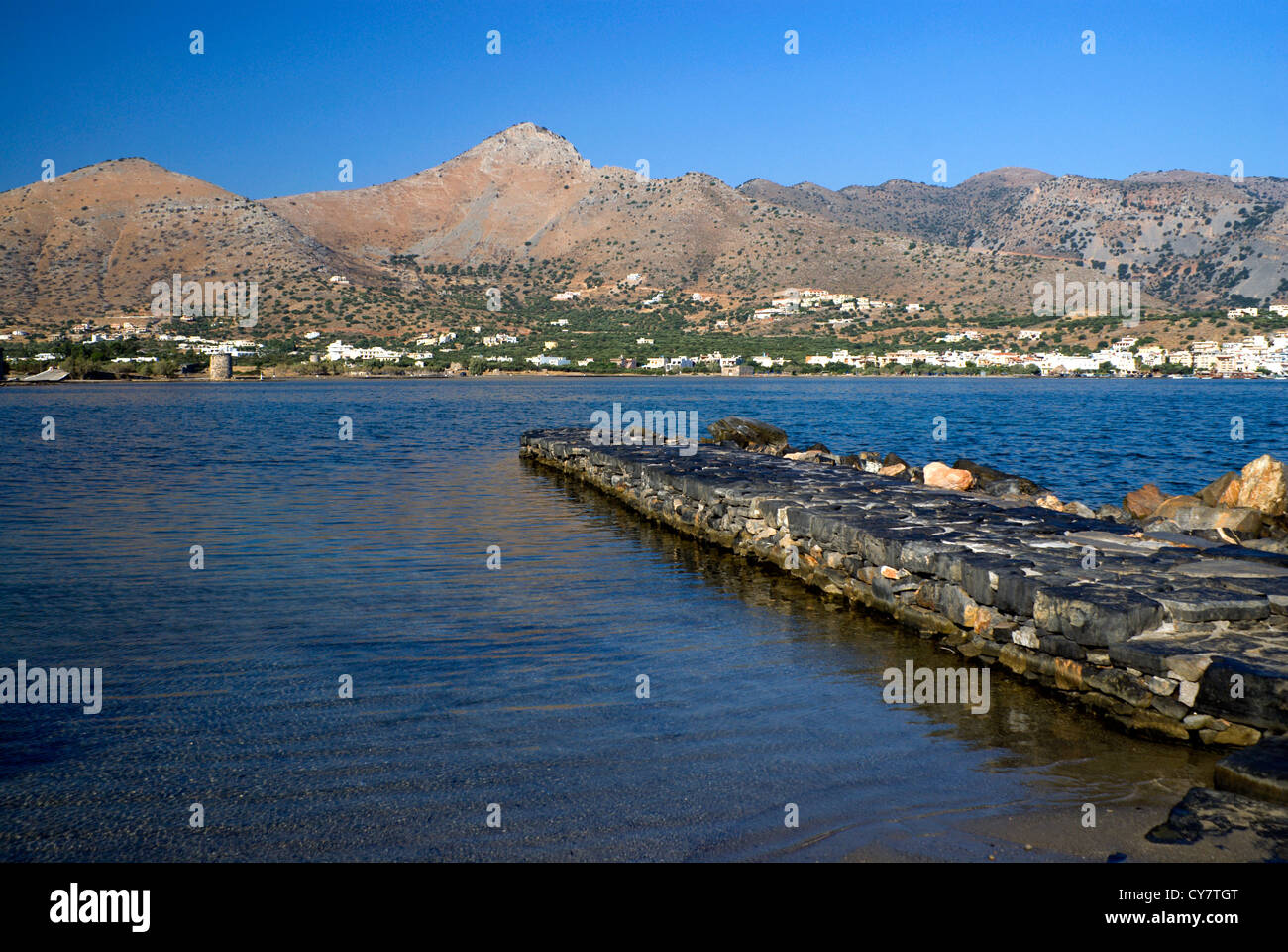 mount oxa from the kolokitha peninsula elounda aghios nikolaos crete ...