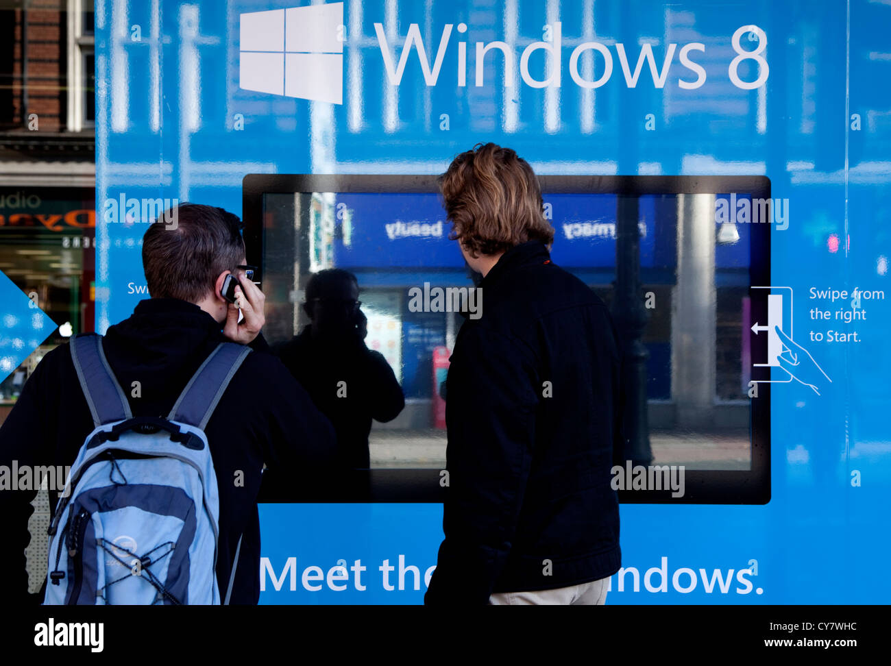 Store window display for new Windows 8 computer software, London Stock ...
