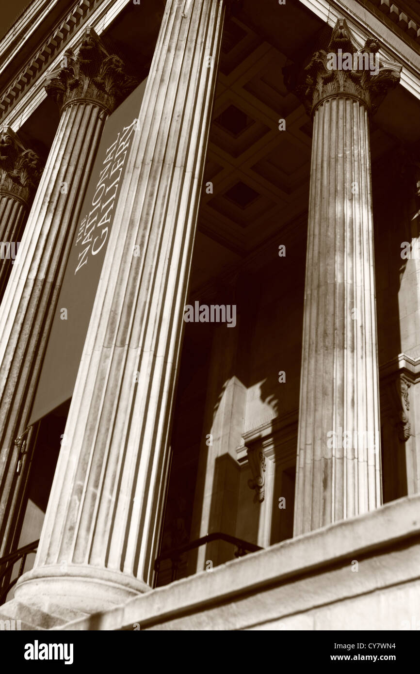 Looking up at some of the columns at the entrance to the National ...