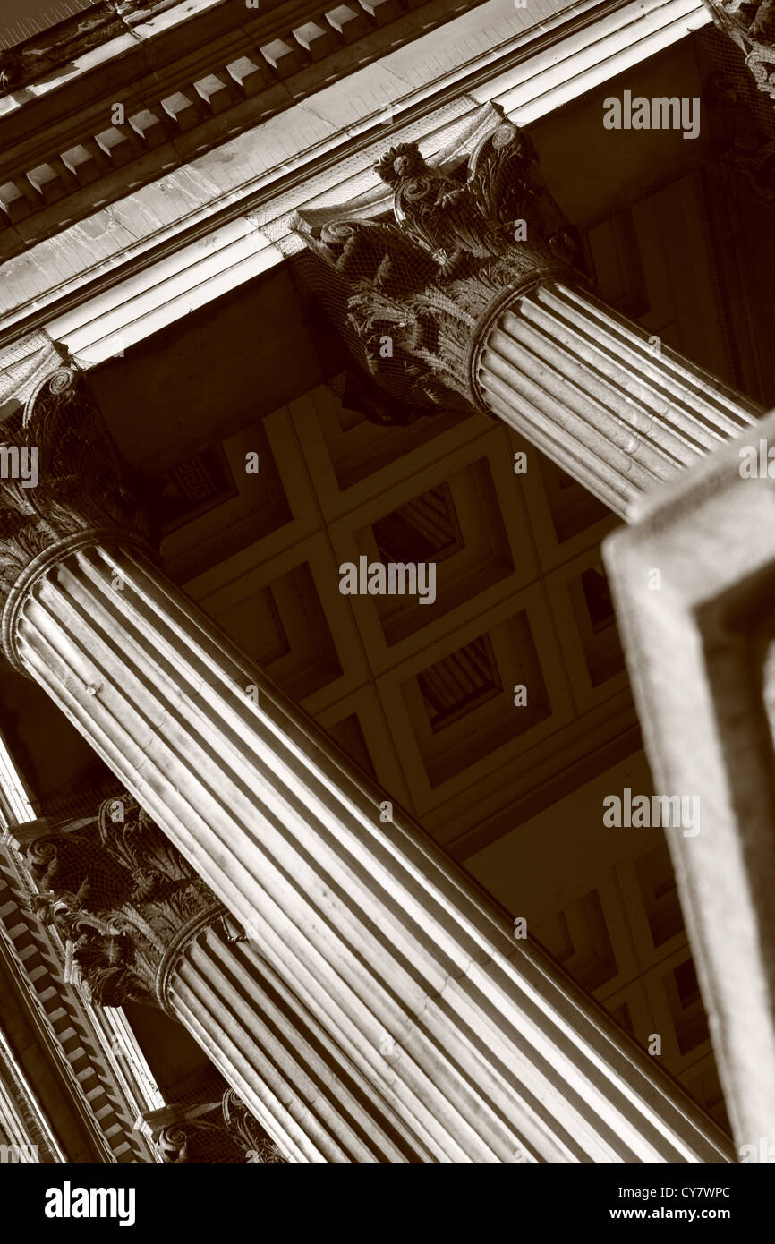 Looking up at some of the columns at the entrance to the National ...