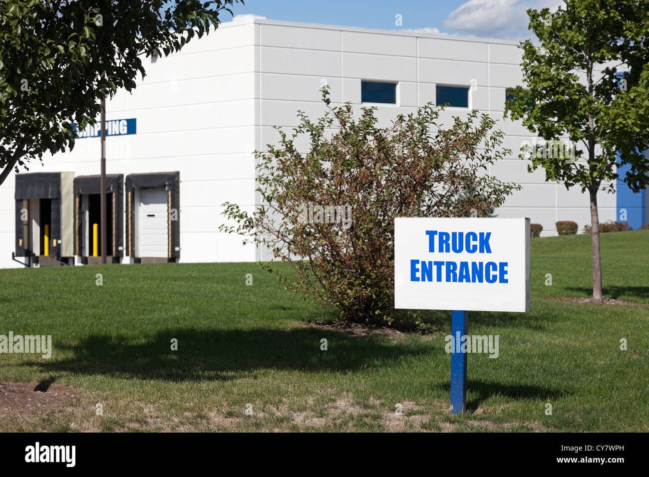 Truck entrance and loading docks Stock Photo - Alamy