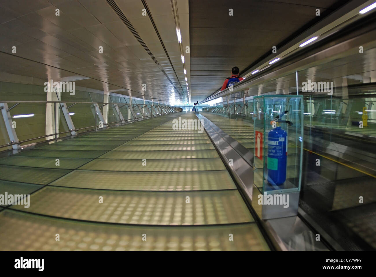 a long walk way in the airport Stock Photo - Alamy
