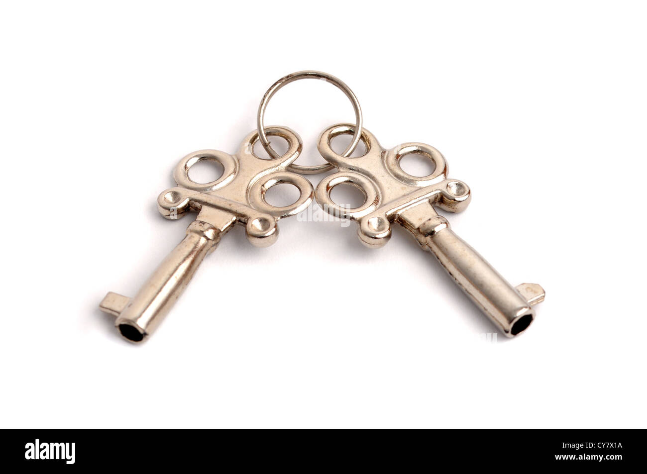 Close up view of two old keys isolated on white Stock Photo - Alamy
