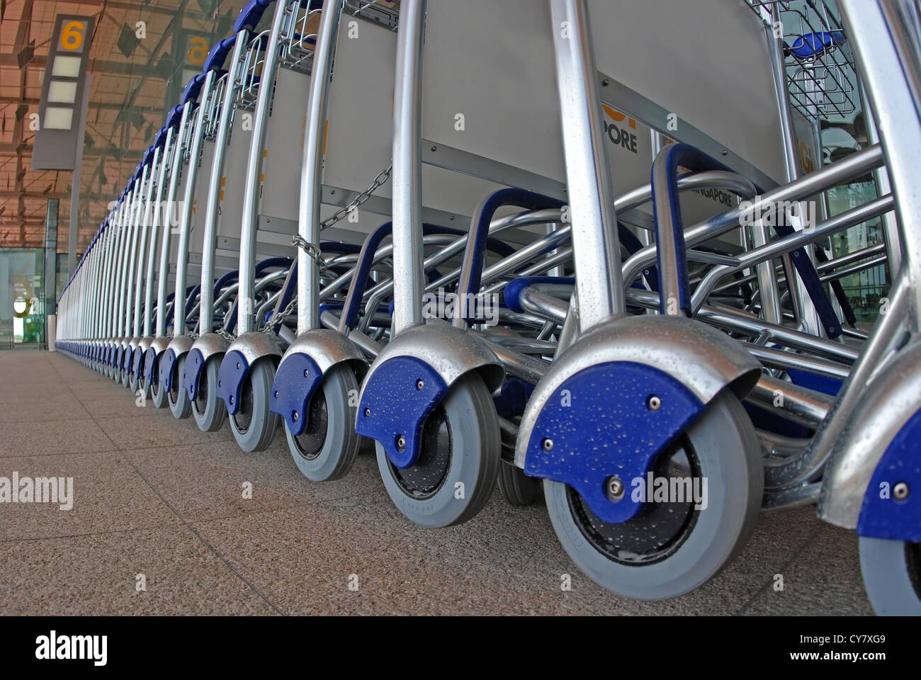 goods trolley parked in the hall Stock Photo - Alamy