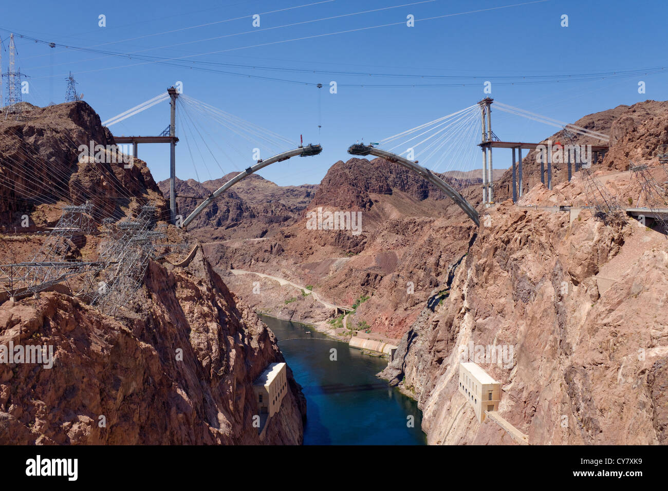 Hoover Dam Bypass Bridge Construction Stock Photo - Alamy