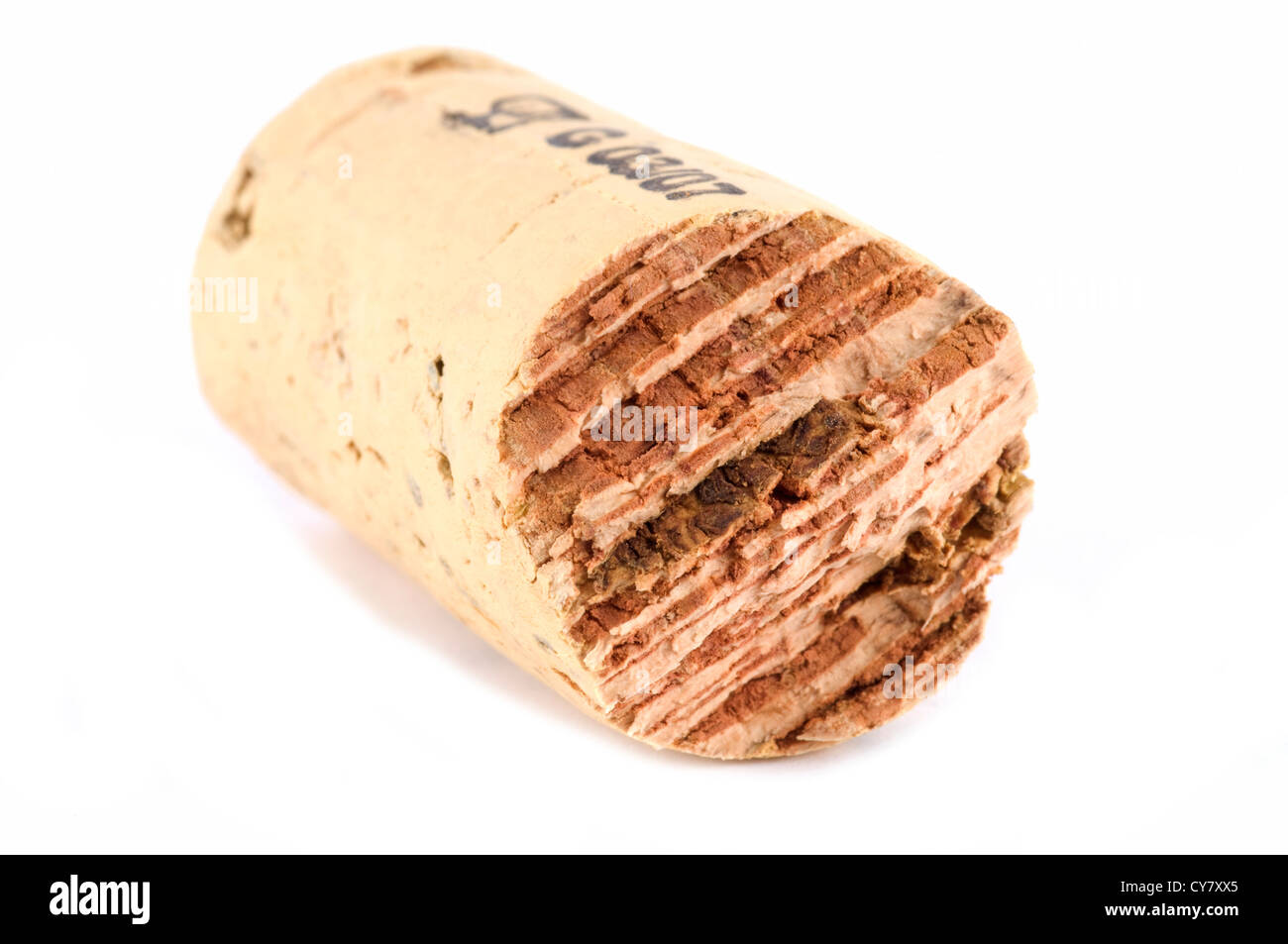 Cross section of a cork isolated on white Stock Photo - Alamy