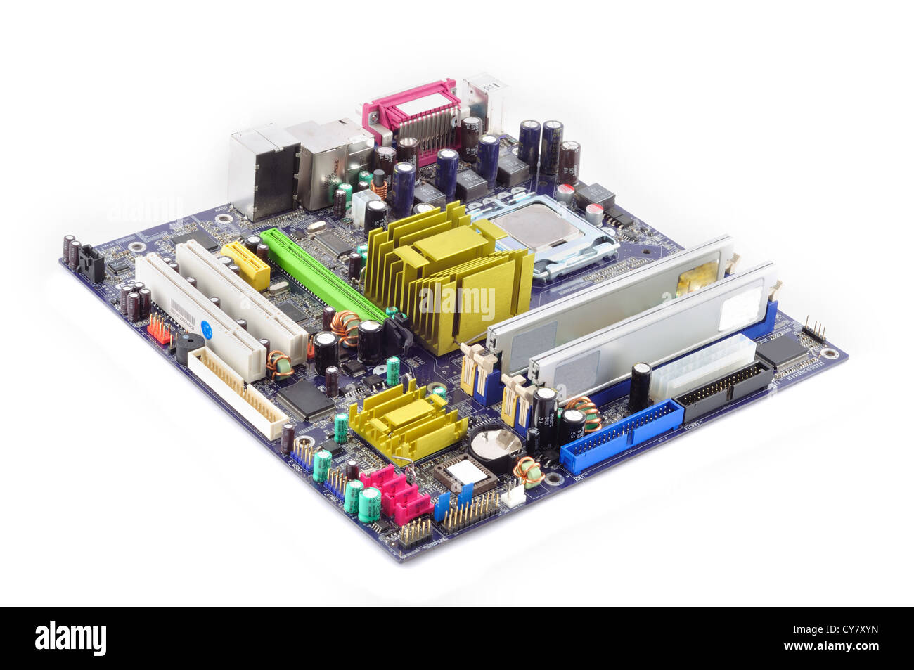 Mainboard isolated on white Stock Photo - Alamy
