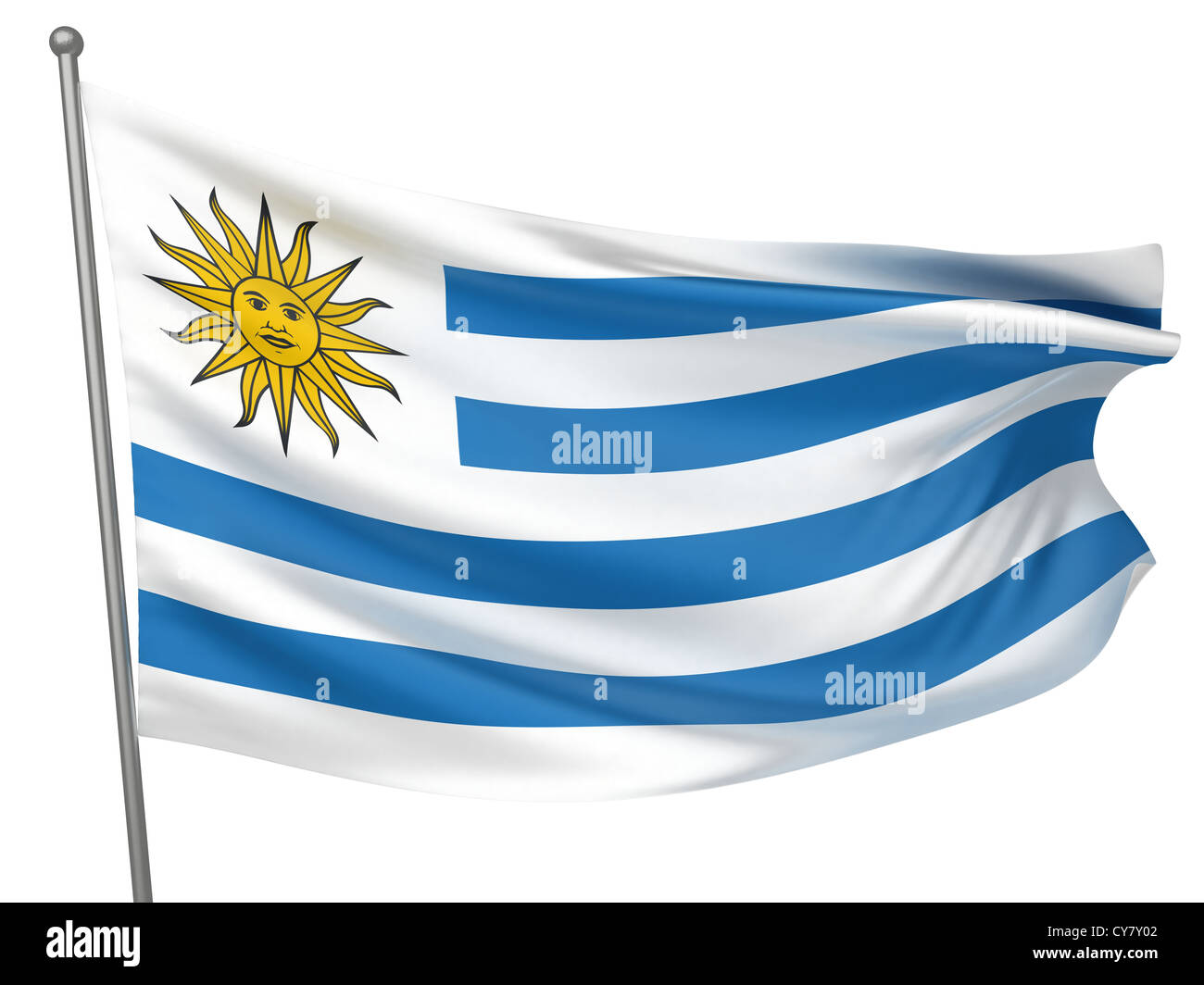 Uruguay National Flag - All Countries Collection - Isolated Image Stock ...