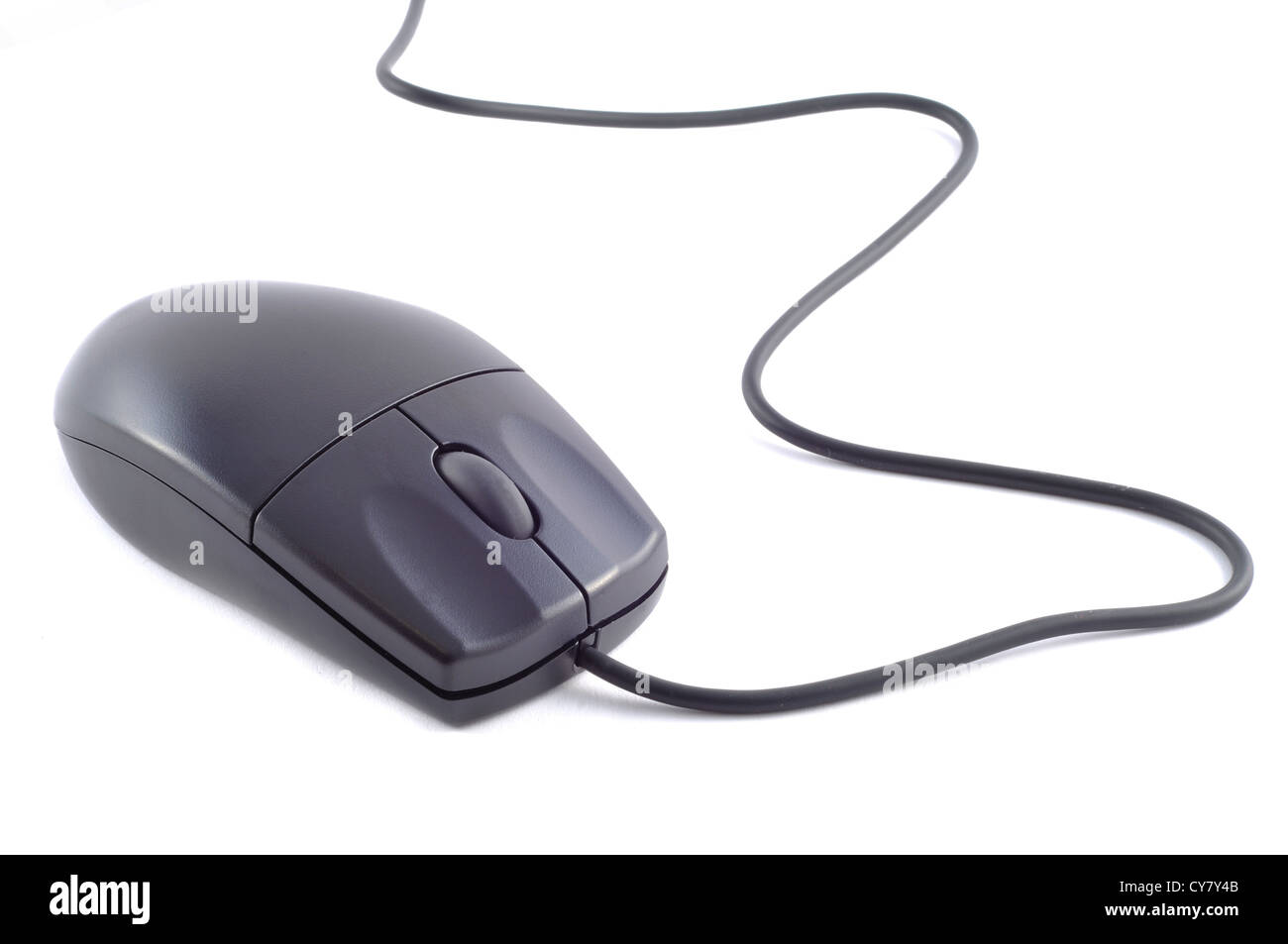 Black cable mouse isolated on white Stock Photo - Alamy