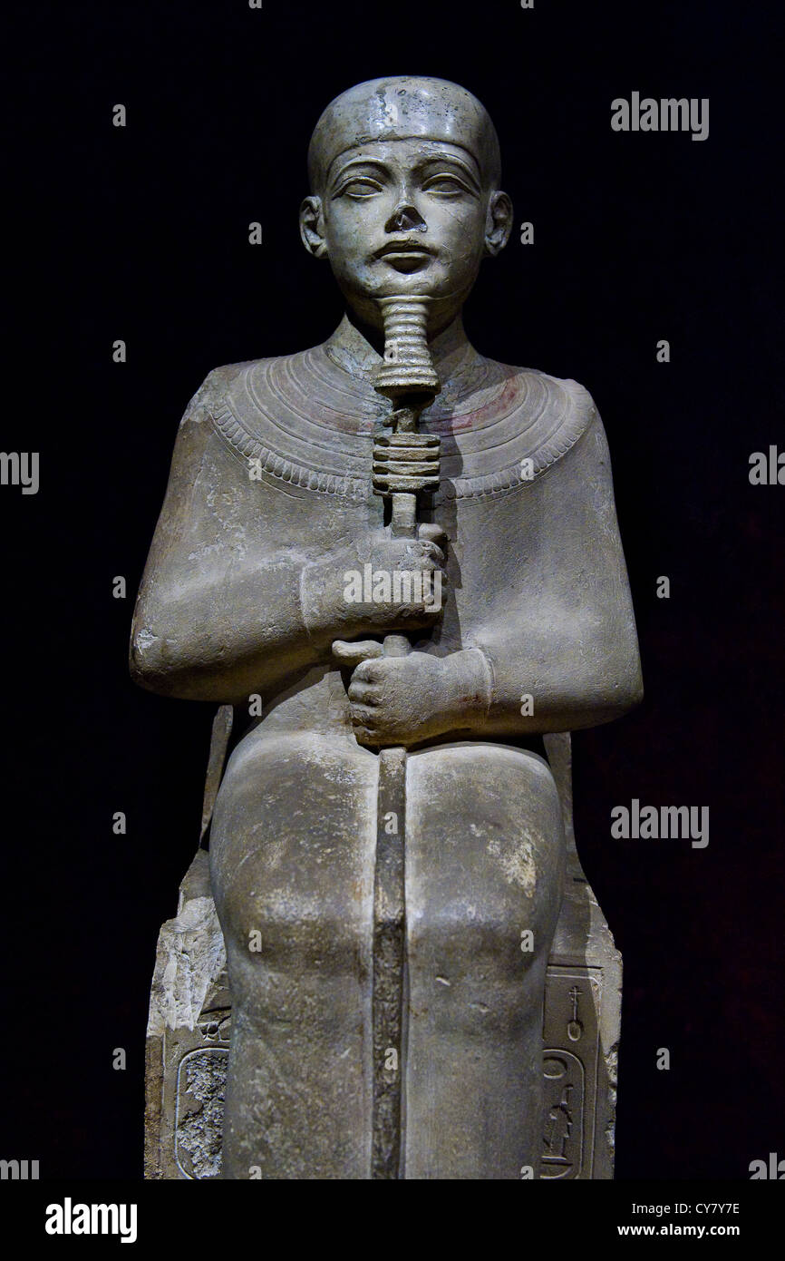 Italy, Piedmont, Turin, Egyptian Museum, Statuary room, the God Ptah ...