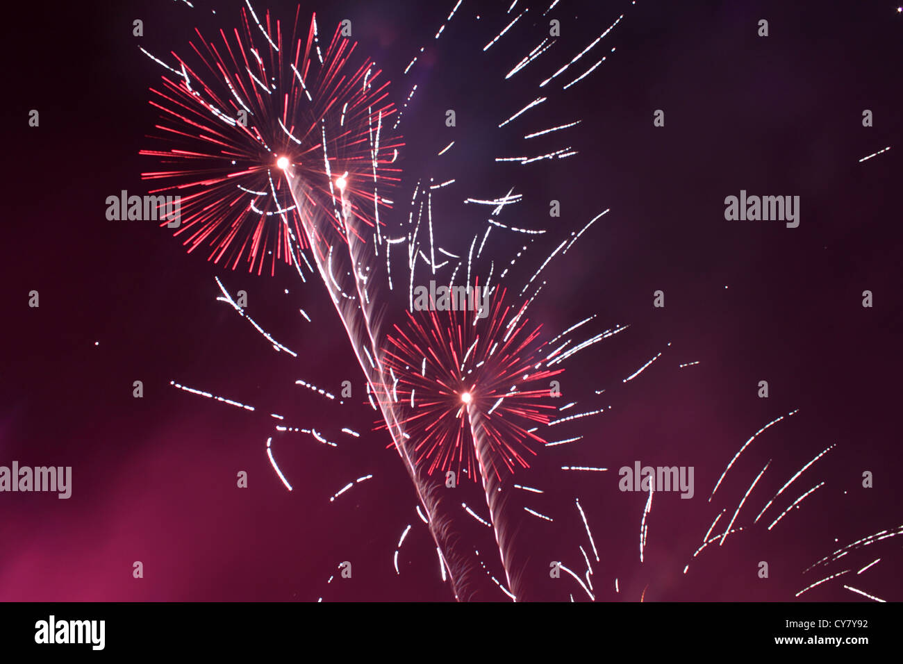 fireworks in night sky Stock Photo - Alamy