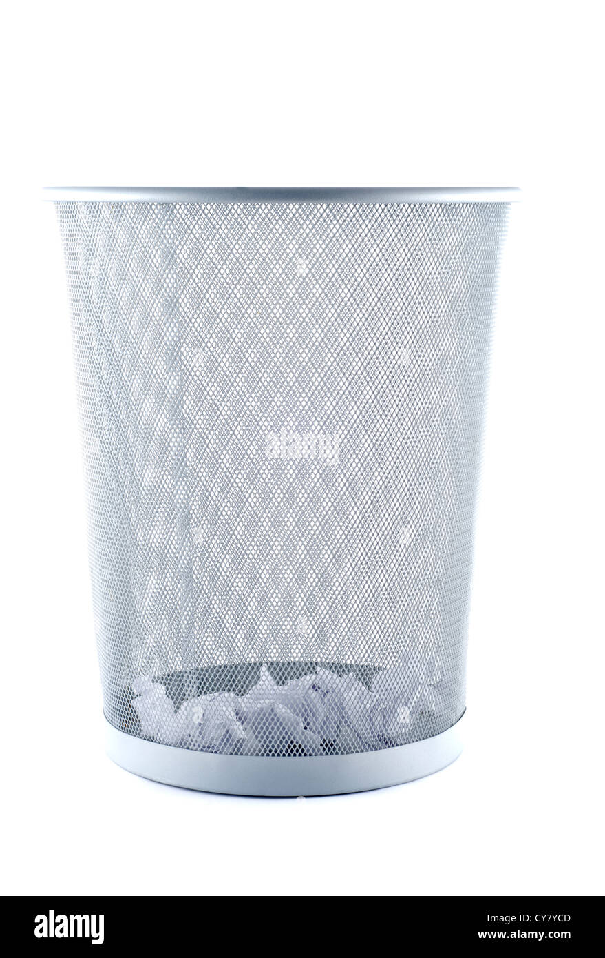 Trash can isolated on white background Stock Photo - Alamy