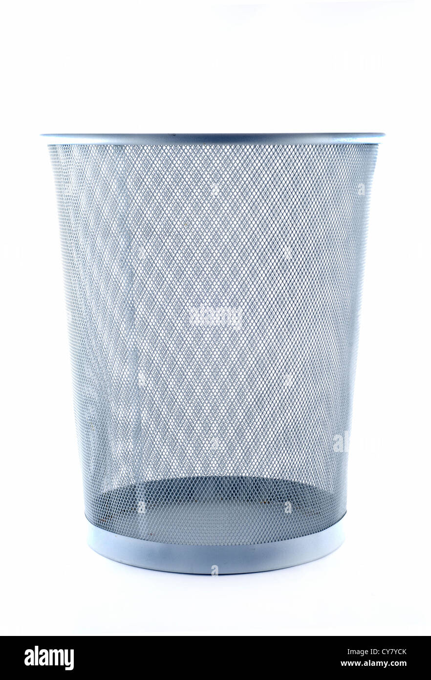 Trash can isolated on white background Stock Photo - Alamy