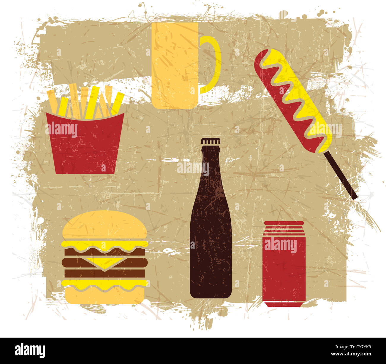 Hamburger french fries beer Cut Out Stock Images & Pictures - Alamy