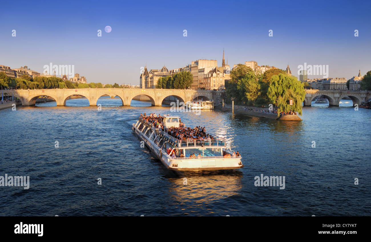 The Pont Neuf (New Bridge), the oldest standing bridge across the river ...