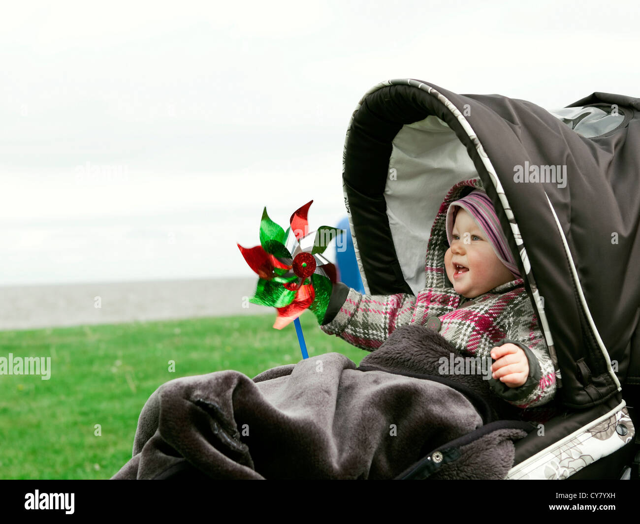 Funny baby in stroller hi-res stock photography and images - Alamy