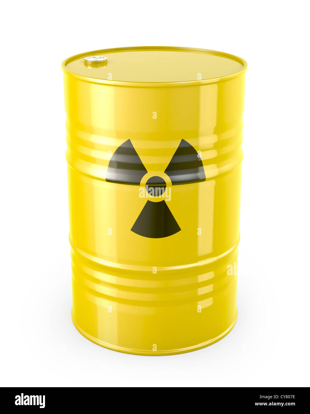 Barrel with radioactive symbol, isolated on white background Stock ...