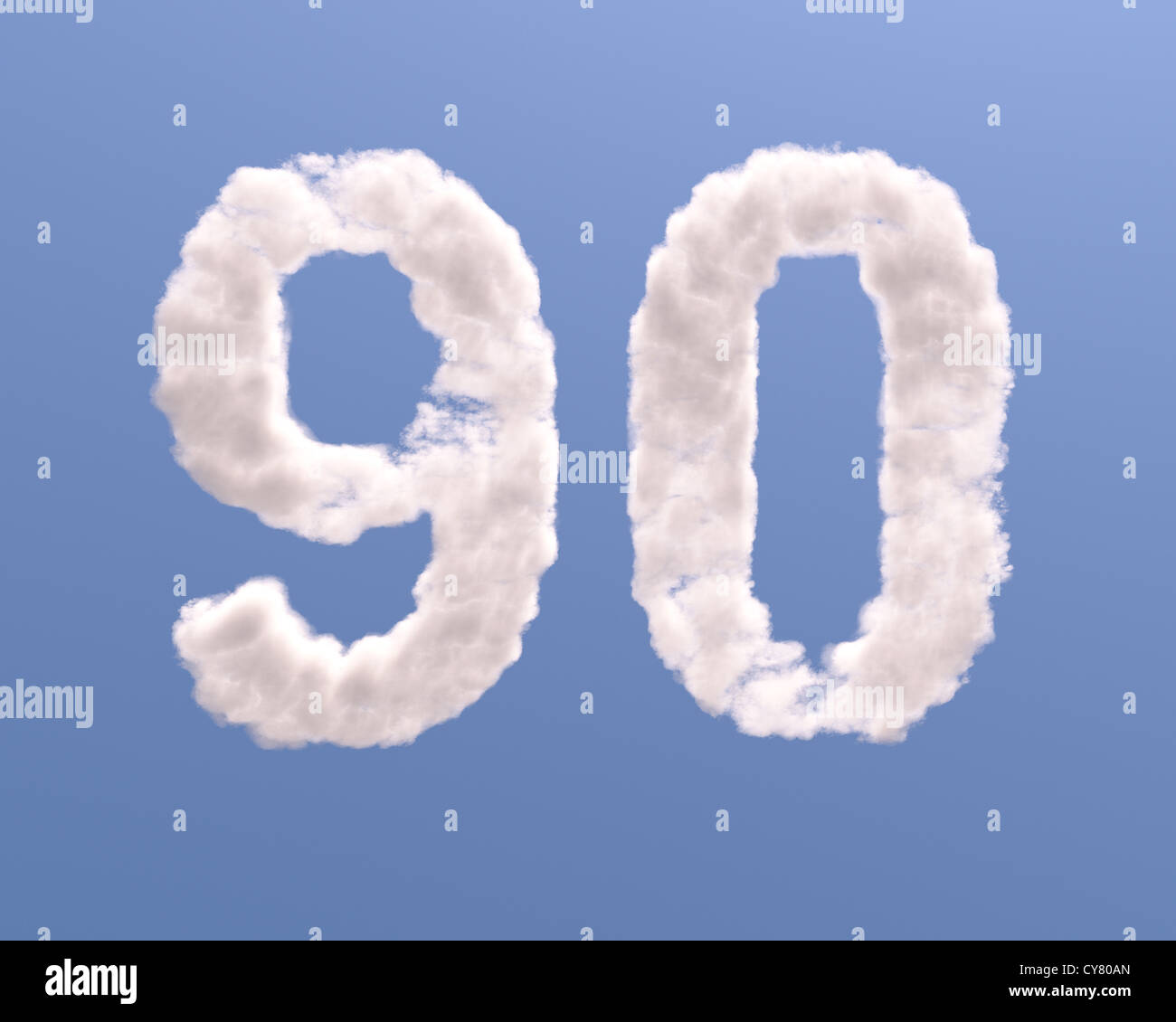 Number 9 and 0 cloud shape, isolated on white background Stock Photo ...