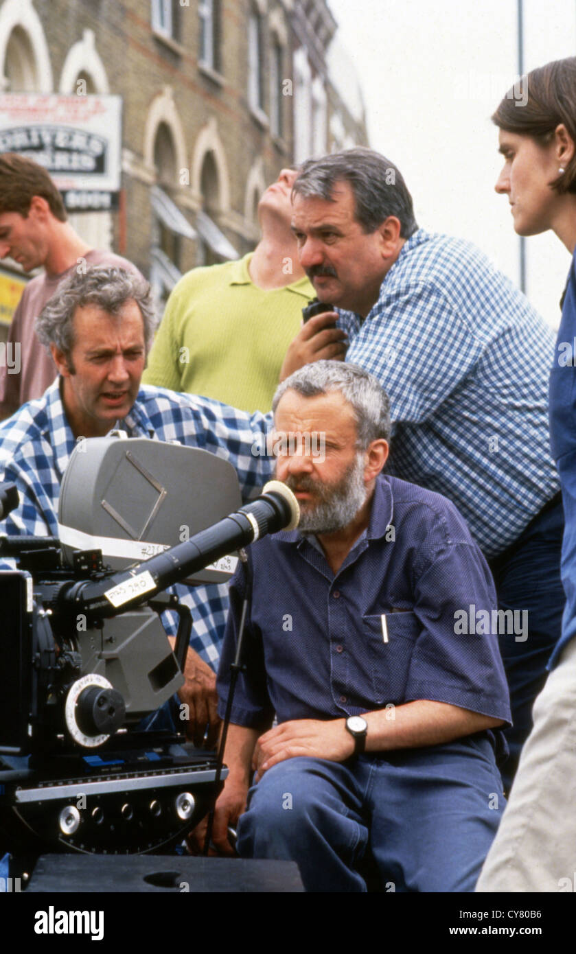 Mike leigh dir camera on set production behind the scenes hi-res stock ...