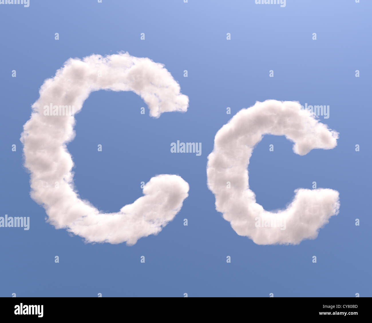 Letter C cloud shape, isolated on white background Stock Photo - Alamy