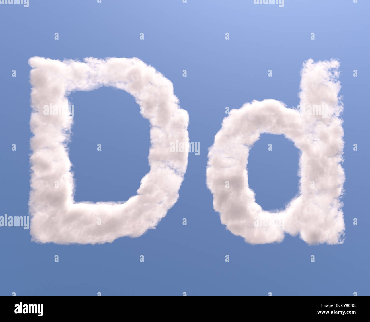 Letter D cloud shape, isolated on white background Stock Photo - Alamy